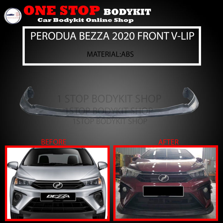 PERODUA BEZZA 2020 FRONT V-LIP (PU) POLYURETHANE SKIRT LIP BODYKIT | Lazada