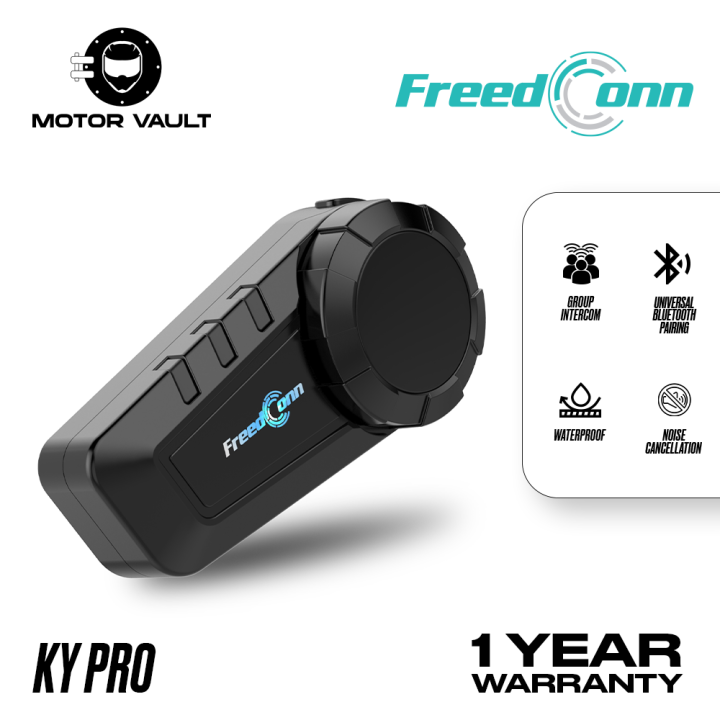 FreedConn KY Pro Motorcycle Intercom I Bluetooth 5.0, Group Intercom ...