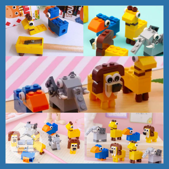 [SG STOCK] Animal Bricks Pencil Sharpener DIY Lego Nano Block Birthday ...