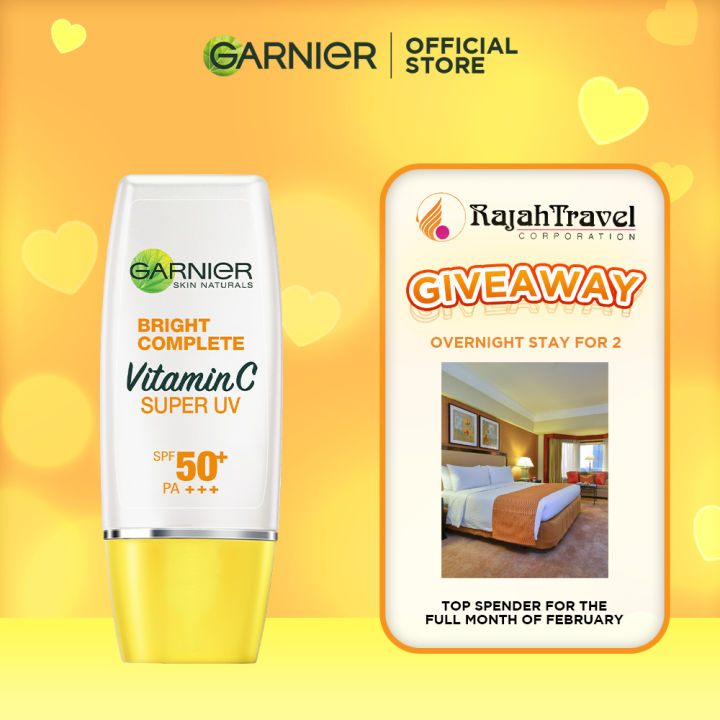 COD Garnier Bright Complete UV Natural Vitamin C Brightening Sunscreen ...
