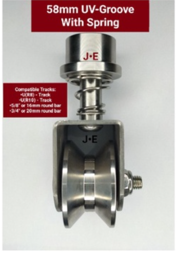 ️48/58mm/V/U/H 304 Stainless Steel Swivel Wheel 360° Rotational Sliding ...