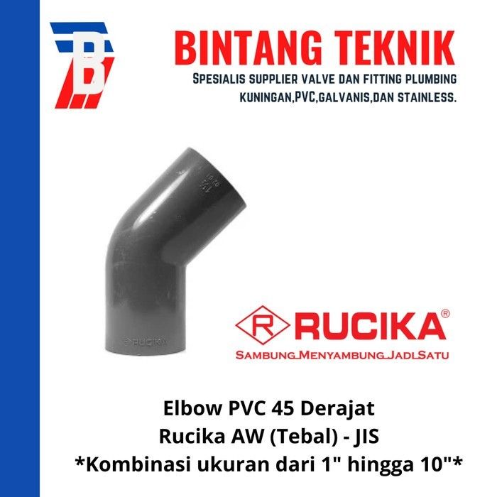 Elbow / Knee 3" inch PVC Rucika AW (Tebal) 45 Derajat | Lazada Indonesia