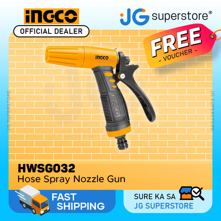 INGCO 3-Way Pattern Garden Hose Spray Nozzle Gun High-Pressure with TPR ...