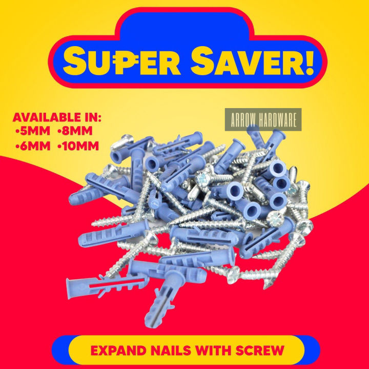 Tox / Expand Nails with screw SOLD PER BOX | Lazada PH