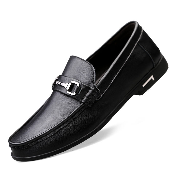 Male Casual Genuine Leather Loafer Shoes Kasut Kulit Lelaki Large Size ...