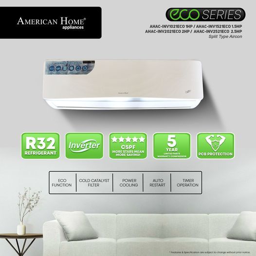 2.5hp split type inverter american home eco series | Lazada PH