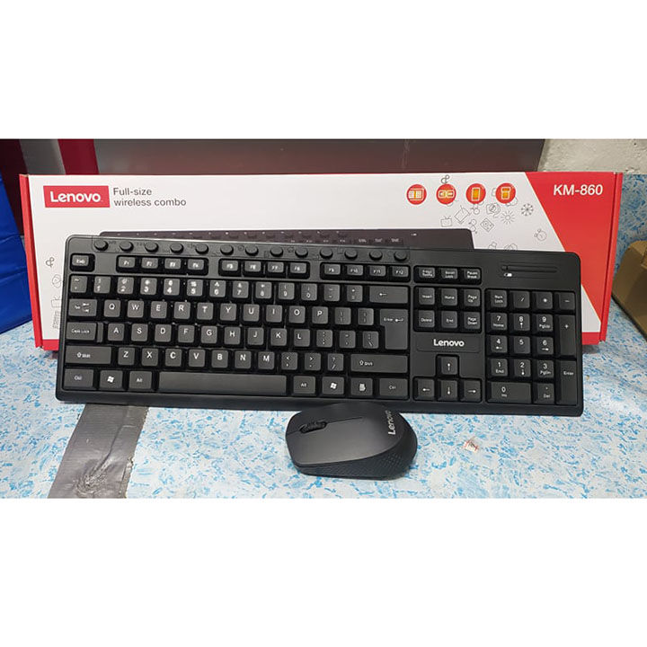 Lenovo KM-860 Wireless keyboard and mouse combo for laptop and pc ...