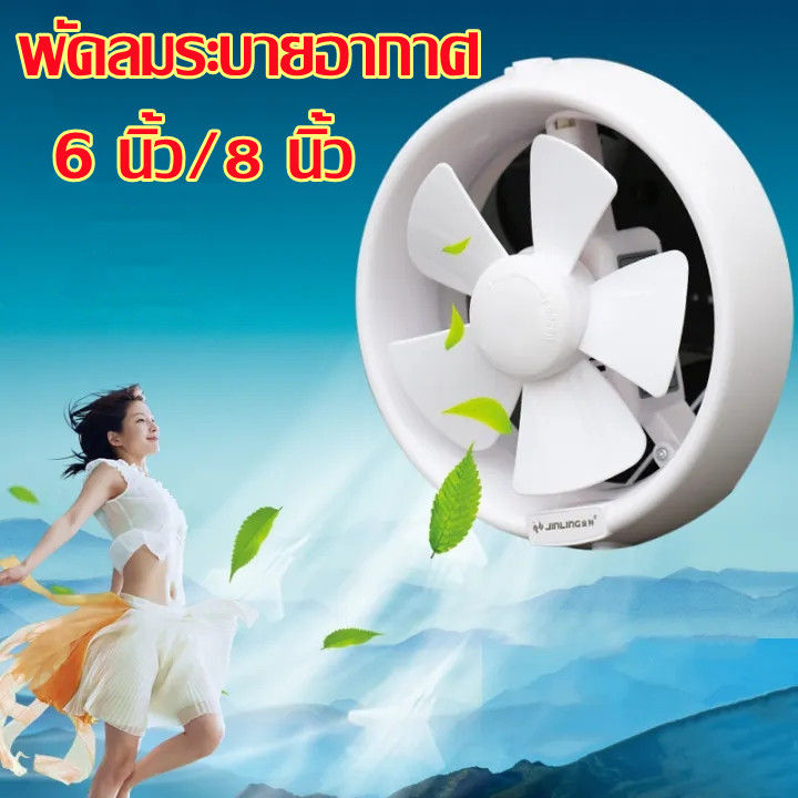 T Trading พัดลมระบายอากาศ ติดกระจก แบบดูดออก รุ่นมีฝาปิด พัดลมดูดอากาศ