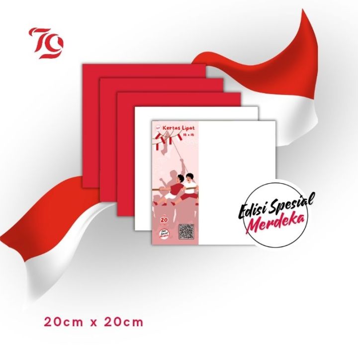 JiuJiu.id | Kertas Lipat / Origami - Merdeka - Merah Putih - isi 20 ...