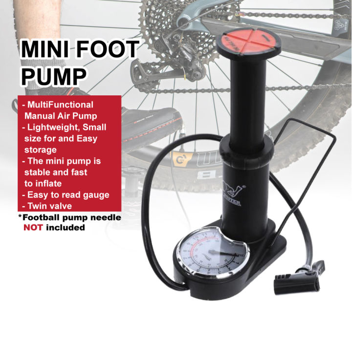 Double valve Mini Foot Pump 9802B Portable Foot Activated Bicycle Pump , Basketball | Lazada