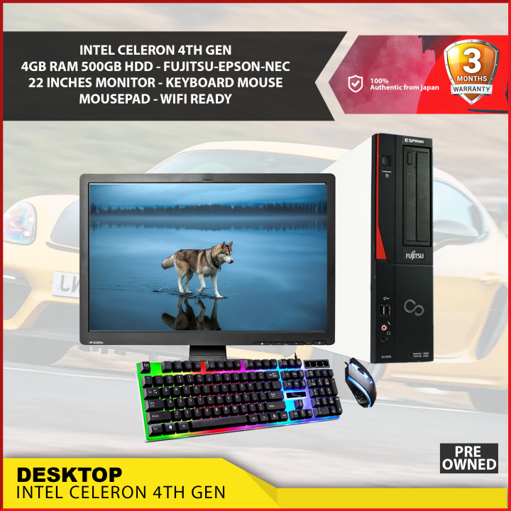 COMPUTER SET / INTEL CELERON 4TH GEN / 4GB RAM / 500GB HDD / 22 INCHES ...