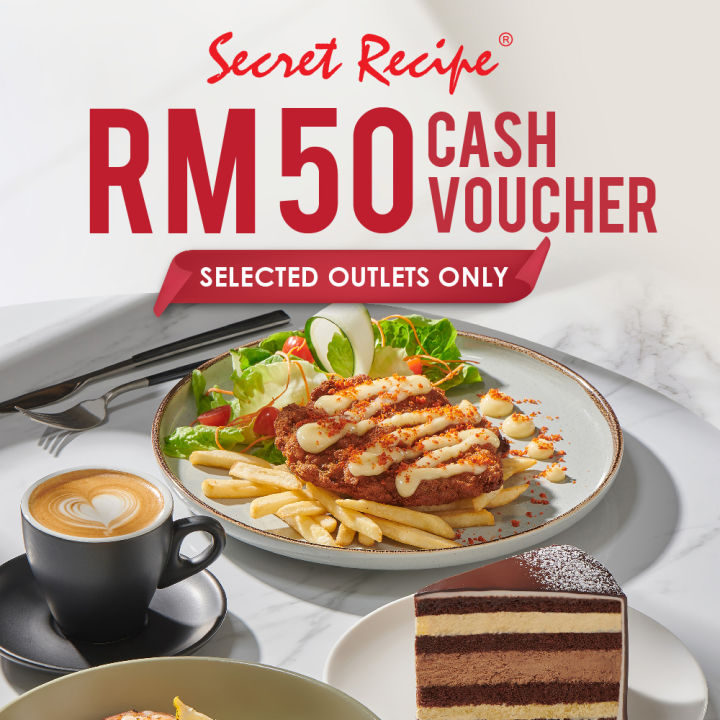 Secret Recipe - RM50 Cash Voucher [Selected Outlets Only] [F&B eCoupon] [In App Purchase Only ...