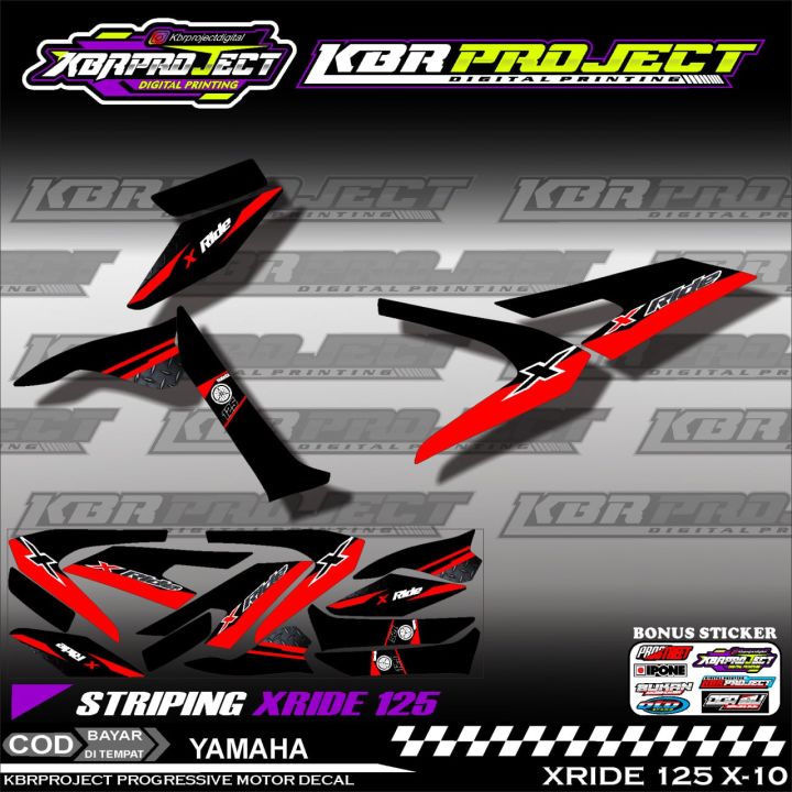 X-RIDE 125 STIKER SRTIPING PREMIUM MOTOR KEREN STIKER LIS VARIASI X ...