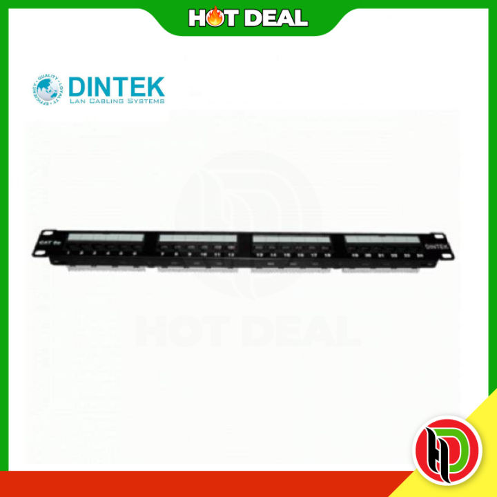 Hotdeal Dintek 19 1U 24 Ports Cat5e Patch Panel Network Cable Cat5E ...
