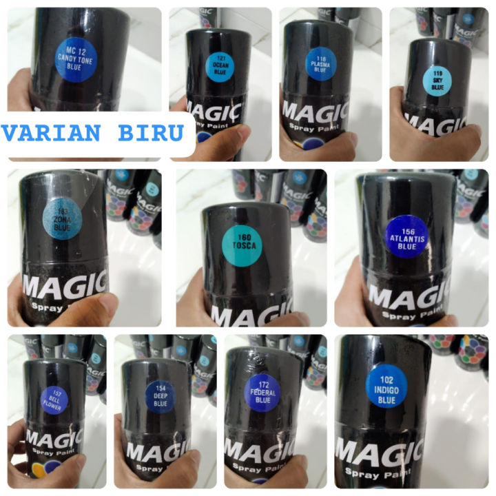 cat spray pilok pilox magic 300cc varian biru muda biru tua biru terang ...