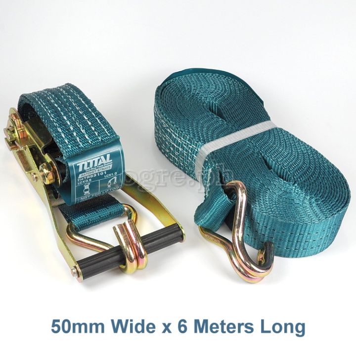 Total THTRS3061 Heavy-Duty 3-Ton Ratchet Straps Set 50mmx6M | Lazada PH