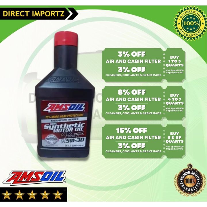 AMSOIL SAE 5W-30 Fully Synthetic Motor Oil ( Signature Series ) ( 5W30 ...