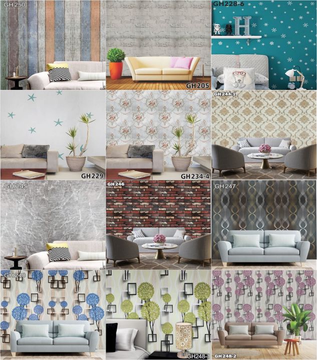 5 ROLL !!!! Wallpaper Stiker Dinding Motif Dan Karakter Premium Quality Size 45cm X 10M - Kode ...