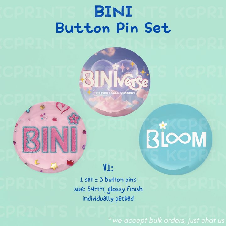BINI Button Pin Can Badge Biniverse Concert Fan Support Fanmade | Lazada PH