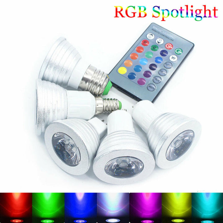 Ranpo RGB 16 Color Changing LED Spotlight Bulb Lamp E27 E14 GU10 GU5.3 ...