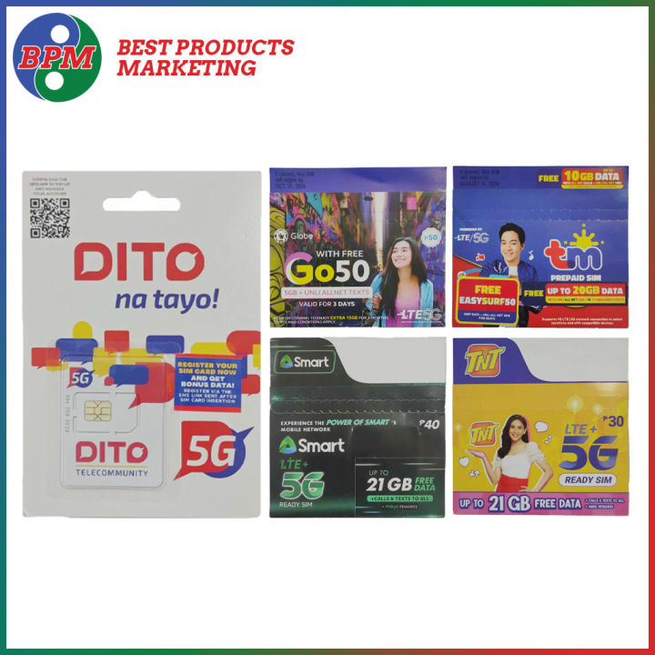 BPM SIM PACK / SIM Cards : Smart - TNT - Globe - TM - DITO | Lazada PH