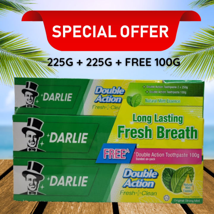 Darlie Double Action Toothpaste 225g + 225g Toothpaste Set (Free 100g ...