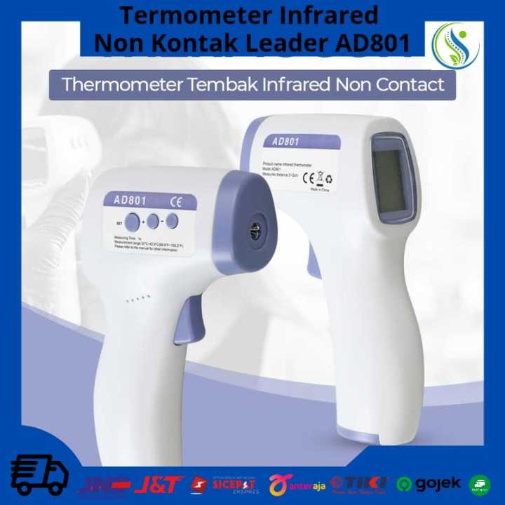 Termometer Pengukur Suhu Badan Infrared Non Contact Leader AD801 ...