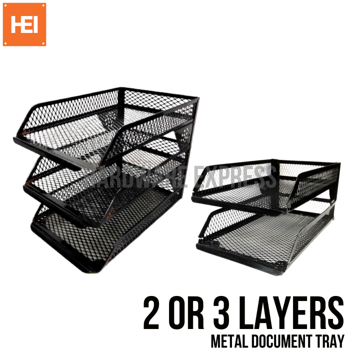 Black Metal Document Tray Heavy Duty (2 or 3 Layers) | Lazada PH