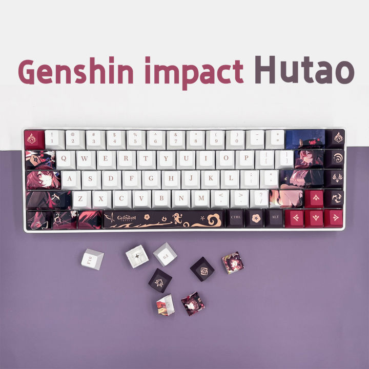 136 Keys Small Full Set Of Genshin Impact Hutao Game Keycap PBT ...