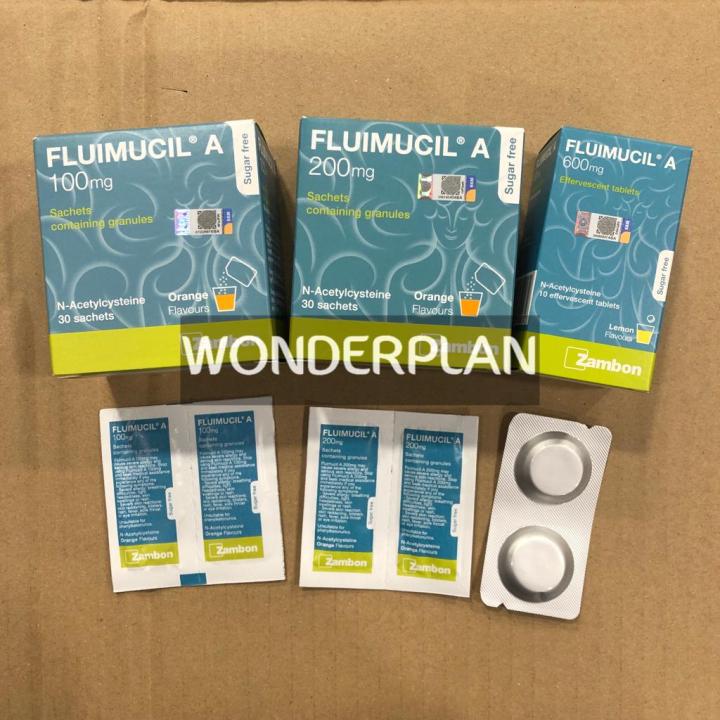 Wonder Plan Fluimucil A 100mg Sachets 2s / 30s | Fluimucil A 200mg ...