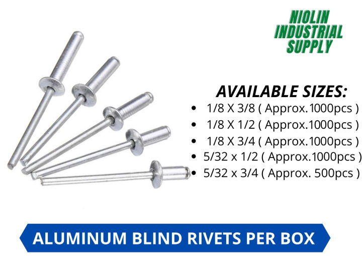 1BOX 500PCS/1000PCS Aluminum Steel Blind Rivet - Aluminium | Lazada PH