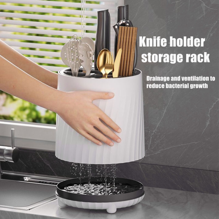 360° Rotating Kitchen Utensils Organiser/Kitchen knife storage,Holder ...