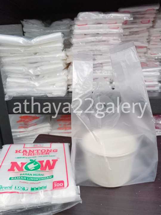 kantong plastik kresek bening buram rice bowl seblak ukuran 15 isi 100 ...