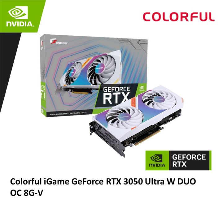 Colorful iGame GeForce RTX 3050 Ultra W DUO OC 8G-V GRAPHIC CARD WHITE ...