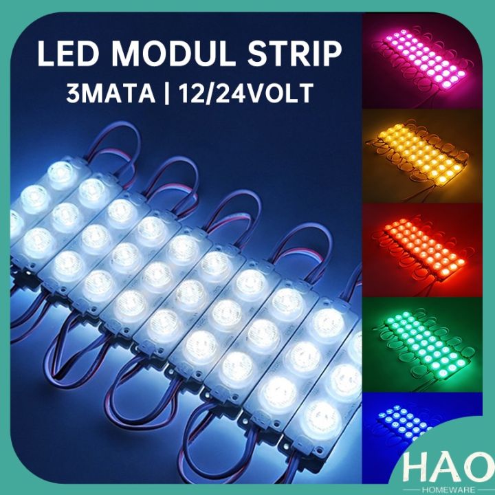 LAMPU LED MODUL STRIP 3MATA/ MODUL MATA TIMBUL / 3030 SMD 7520 12V 24V ...