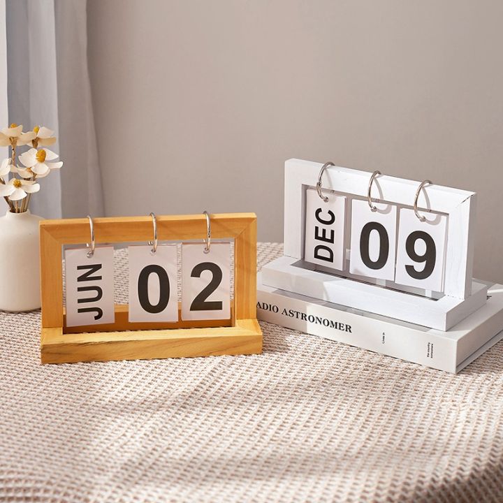 Nordic Simple Flip calendar Ins Calendar Wooden Desk Calendar | Lazada PH