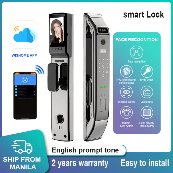 Facial Recognition Electroplated metal surface Fingerprint Lock ...