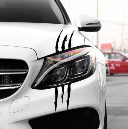 Auto Car Sticker Claw Scratch Stripe Marks Headlight Decal Car Stickers ...