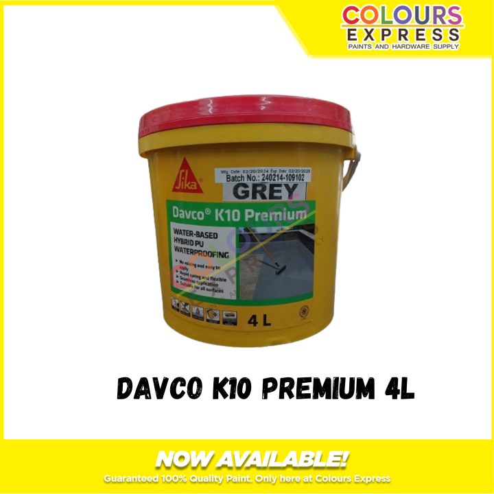 Davco K10 Premium Gray - Waterbased Hybrid PU Waterproofing 4L | Lazada PH