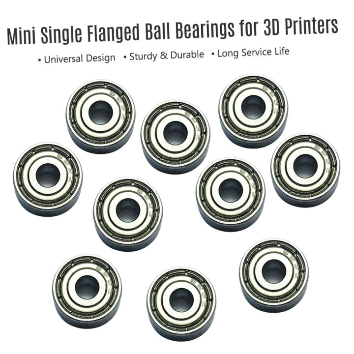 10Pcs Mini Single Flanged Ball Bearings Steel Material 3D Printer ...