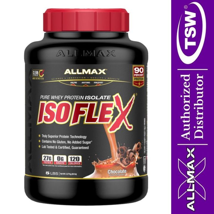 AllMax Isoflex Whey Isolate 5 lbs 76 scoops (per 30g scoop: 27g protein ...