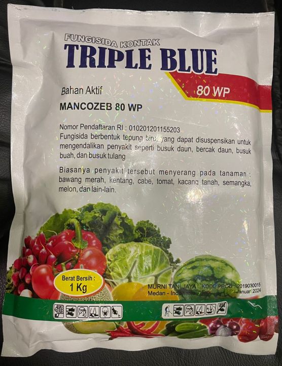 Mancozeb biru Fungisida Triple Blue 80wp kemasan 1kg | Lazada Indonesia
