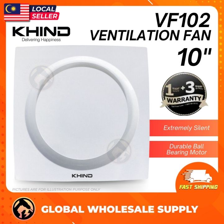 Khind 10" Ventilation Fan VF102 Exhaust Fan Ceiling Type White Colour ...