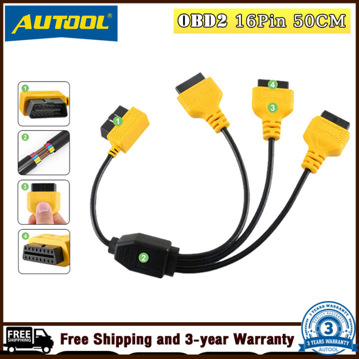 Autool 50cm Automobile Obd2 Elm327 Scanner Cable Car Obd Engine Fault Diagnostic Adapter Cable