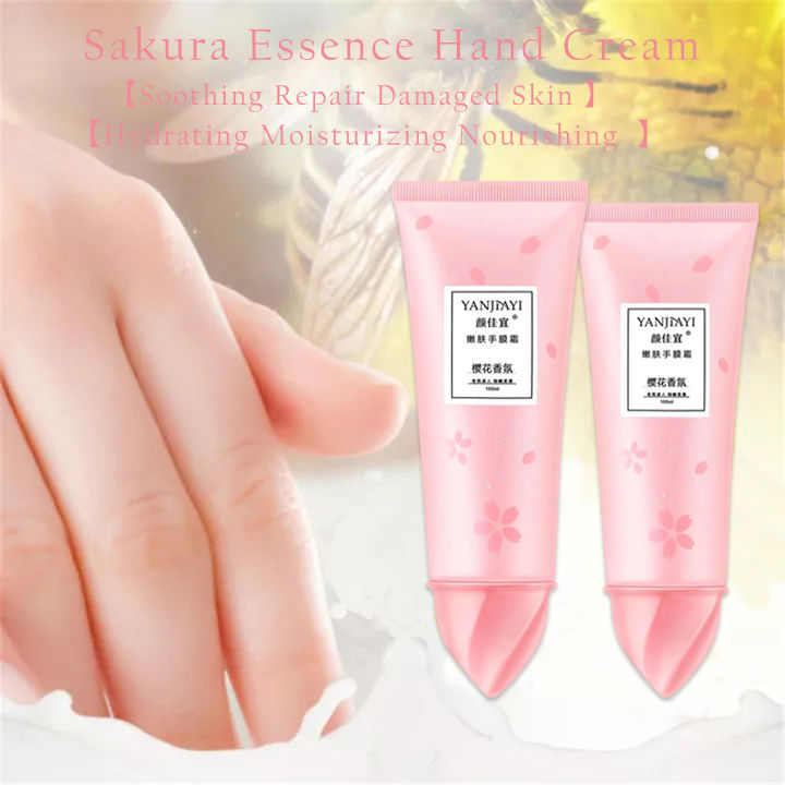 Yanjiayi Cherry Blossom Fragrance Hand Cream Sakura Hand Cream Soothing Repair Damaged Skin ...