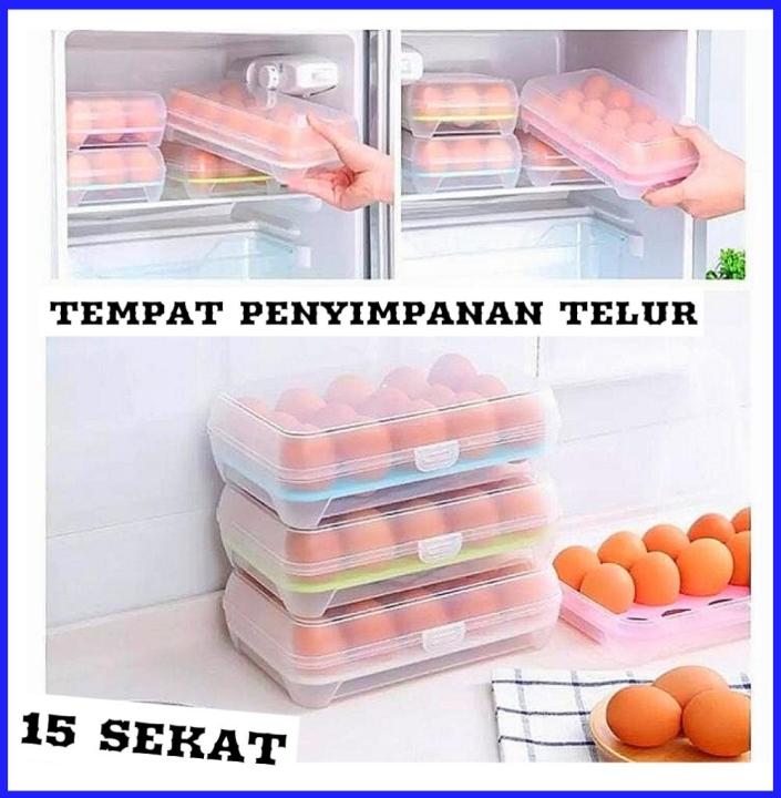 Tempat Box Telur 15 Lubang - Tempat Penyimpanan Telur isi 15 Sekat ...