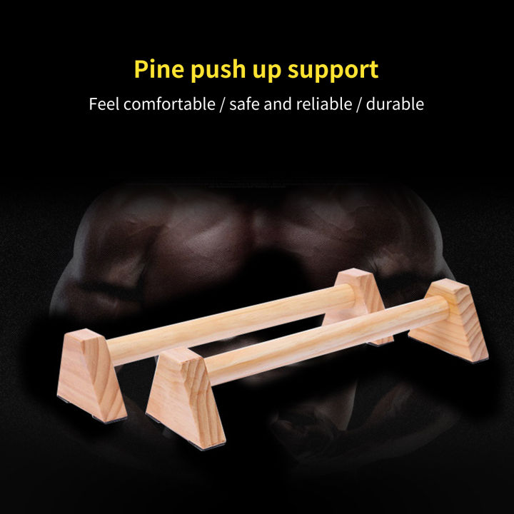 1 Pair Wood Push-up Bar Bold Handle Portable Quadrangle Design ...