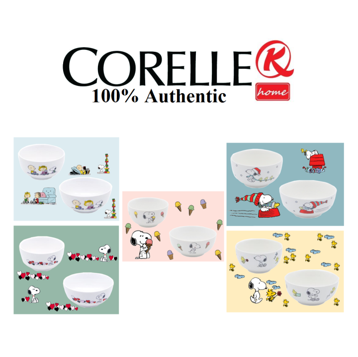 CORELLE Corningware X Peanuts Rice Bowl 11cm with Soup Bowl 12.8cm ...