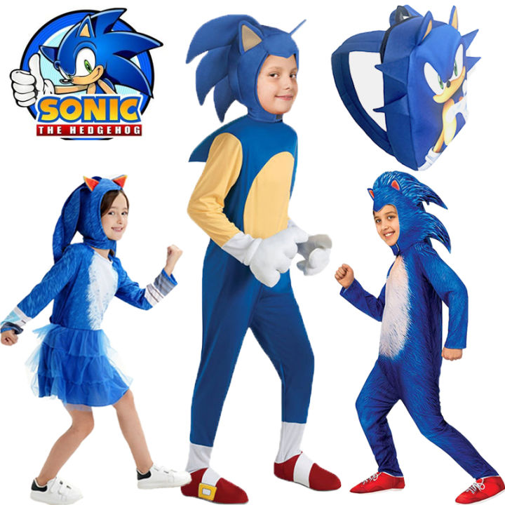 Kids Sonic Costume For Boys Halloween Chirstmas Party Game Prop ...