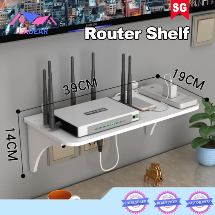 [SG] 39CM Wall Shelf Rack No Drill Wall Mounted Shelf WIFI Router ...